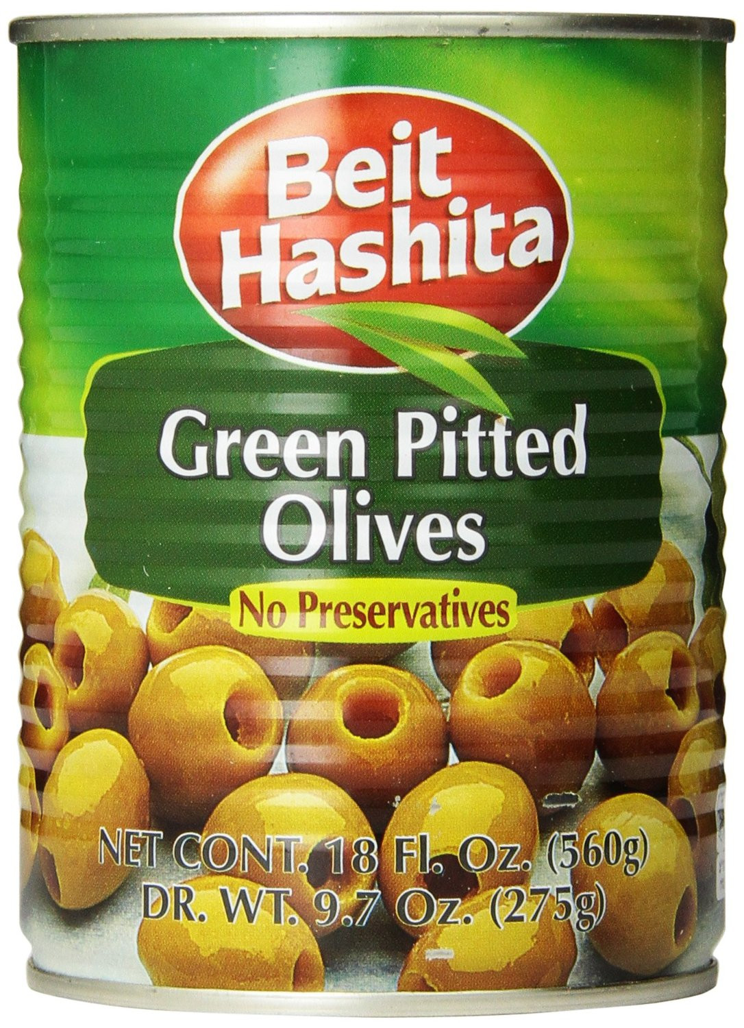 Pitted Green Olives - Beit Hashita 19.7oz - Groceries By Israel